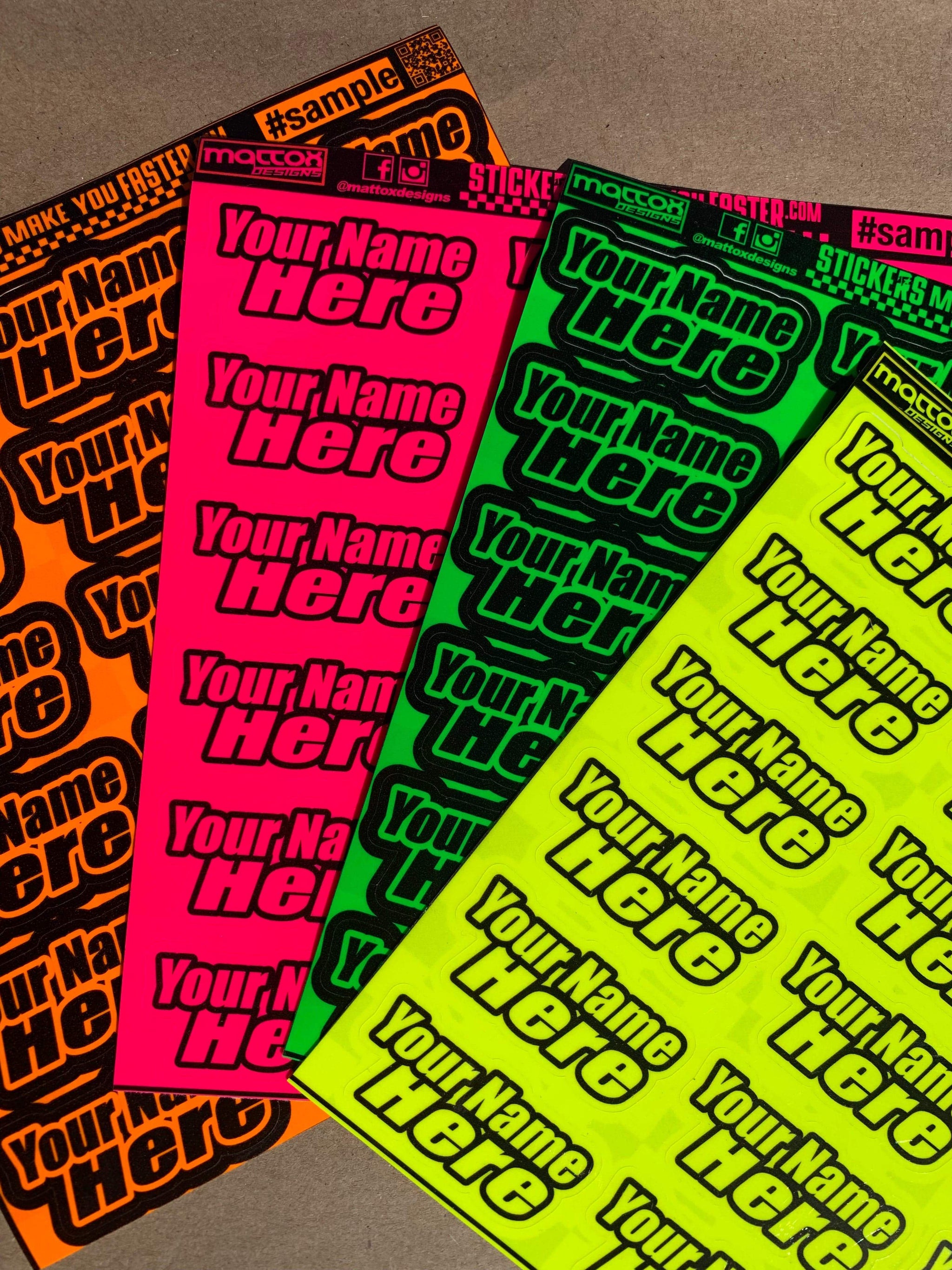 Racer Name Stickers – StickersMakeYouFaster